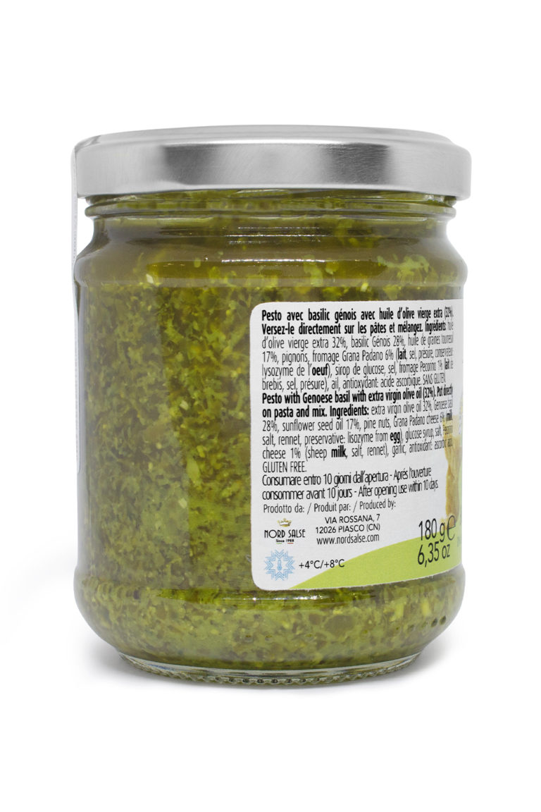 Pesto con Basilico Genovese Dop con Olio Extravergine d’oliva – 180g ...